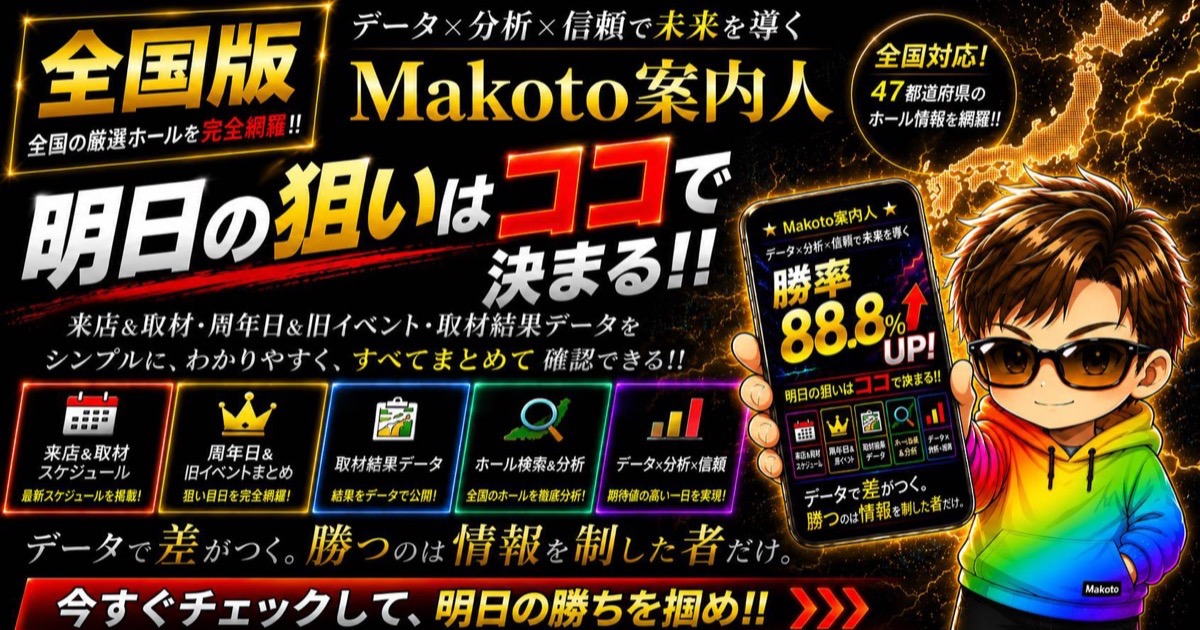 ホール一覧 | Makoto案内人データ